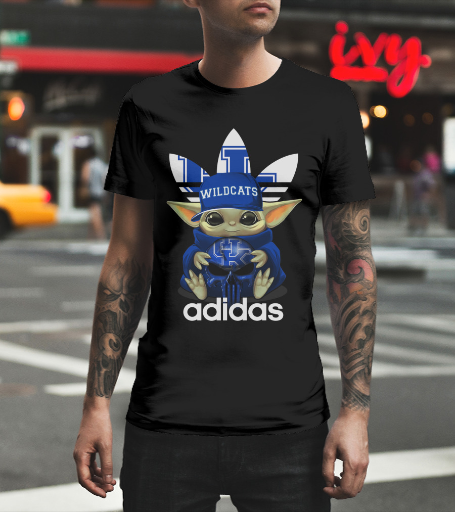 Wildcats Kentucky Yoda UK Logo Triofoil Hat T-Shirt