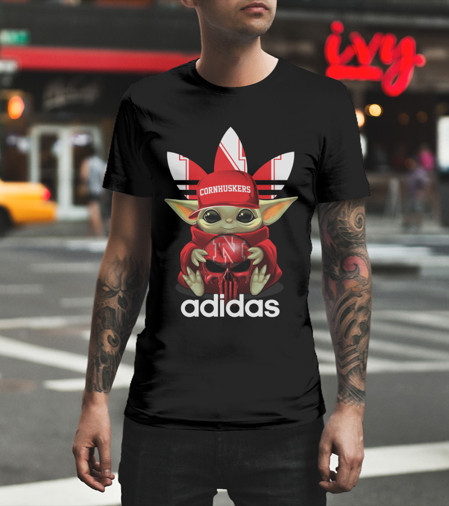 Cornhuskers Nebraska Baby Yoda T-Shirt