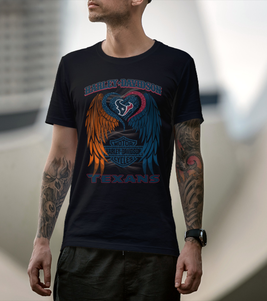 Harley Davidson Houston Texans Wings T-Shirt