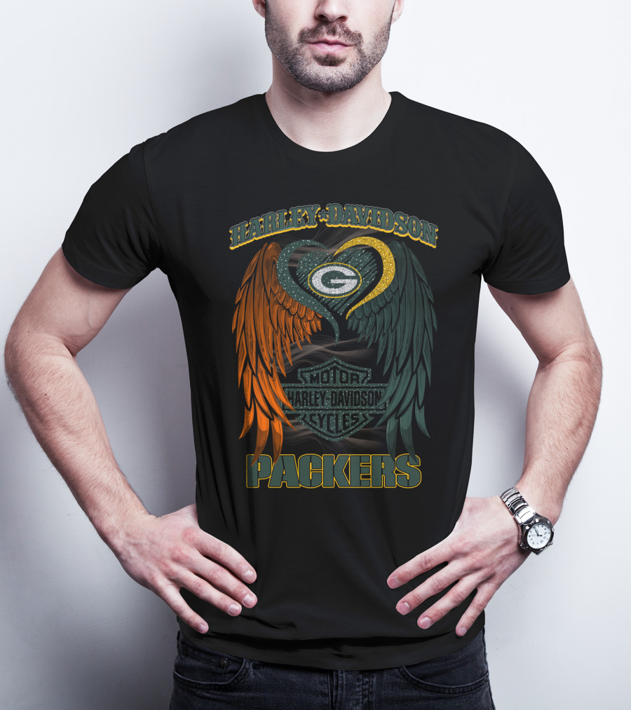 Harley Davidson Packers Motor Cycles Green Bay Nfl Hd2805 T-Shirt