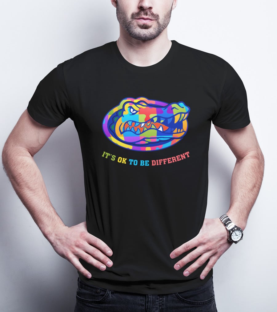 Gators It's OK To Be Different Multicolored Styled Alligator T-Shirt