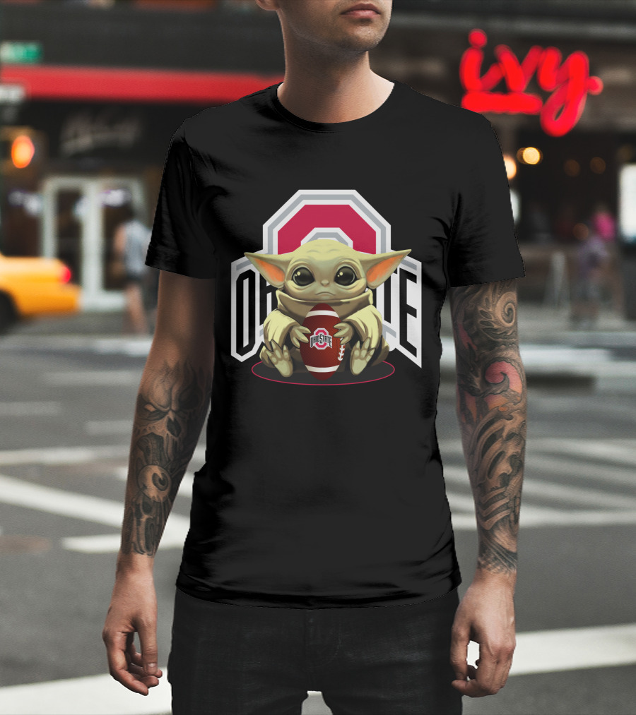 Baby Yoda Ohio State Buckeyes Football Fan T-Shirt