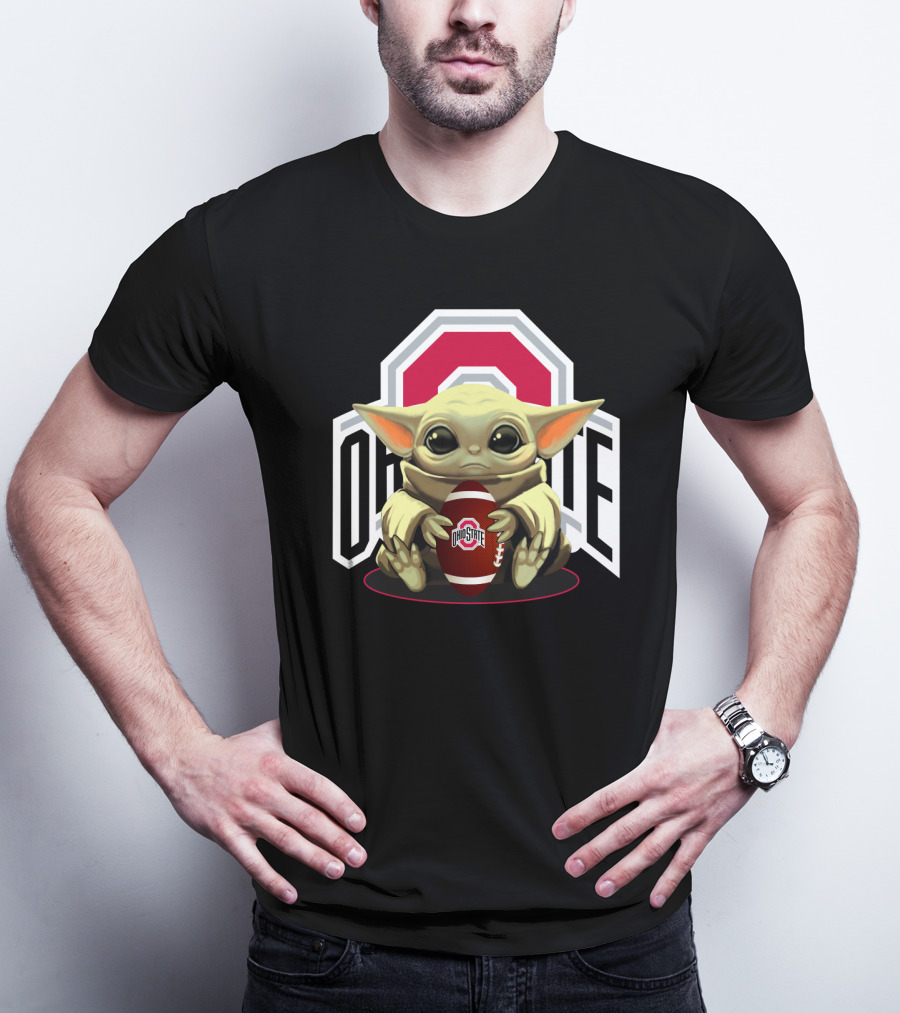 Baby Yoda Ohio State Buckeyes Football Fan T-Shirt