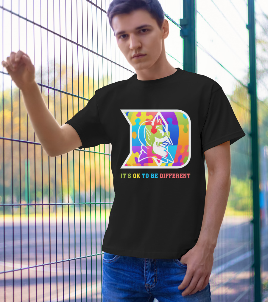 Duke Colorful Devil Logo It's OK To Be Different T-Shirt