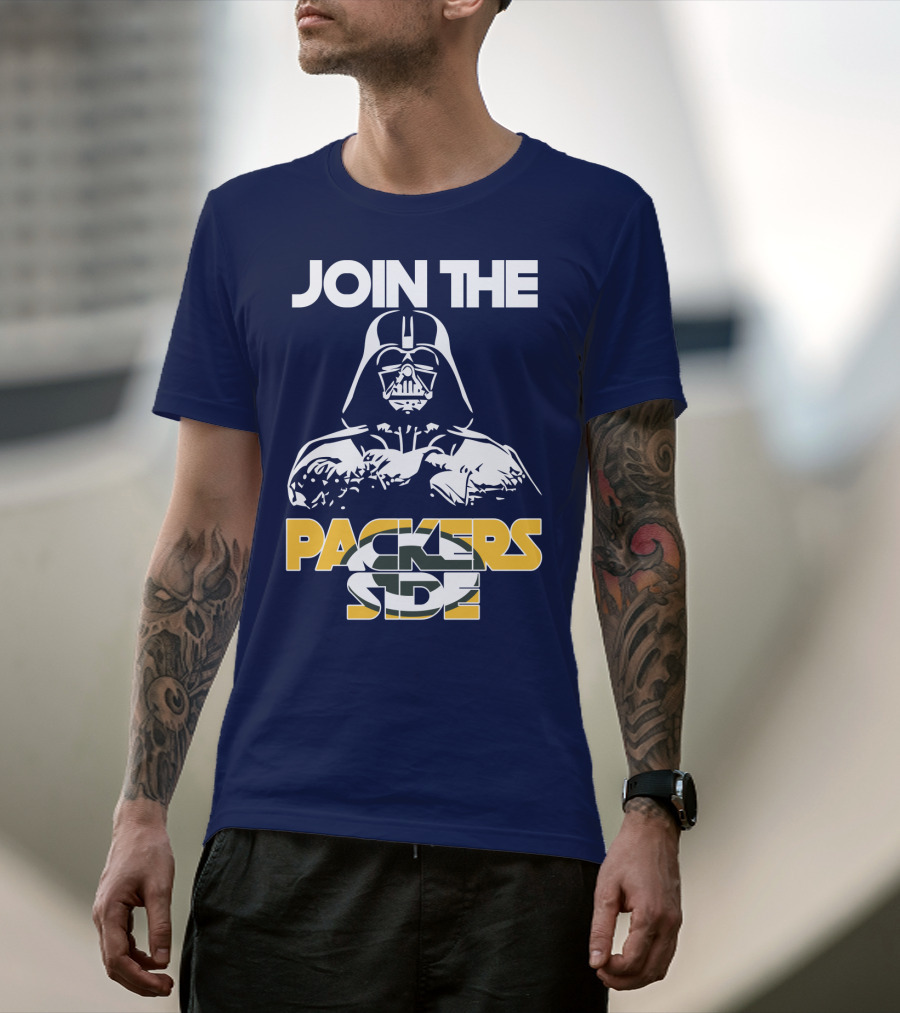 JOIN THE PACKERS SIDE Darth Vader Packers Fan Crossover T-Shirt