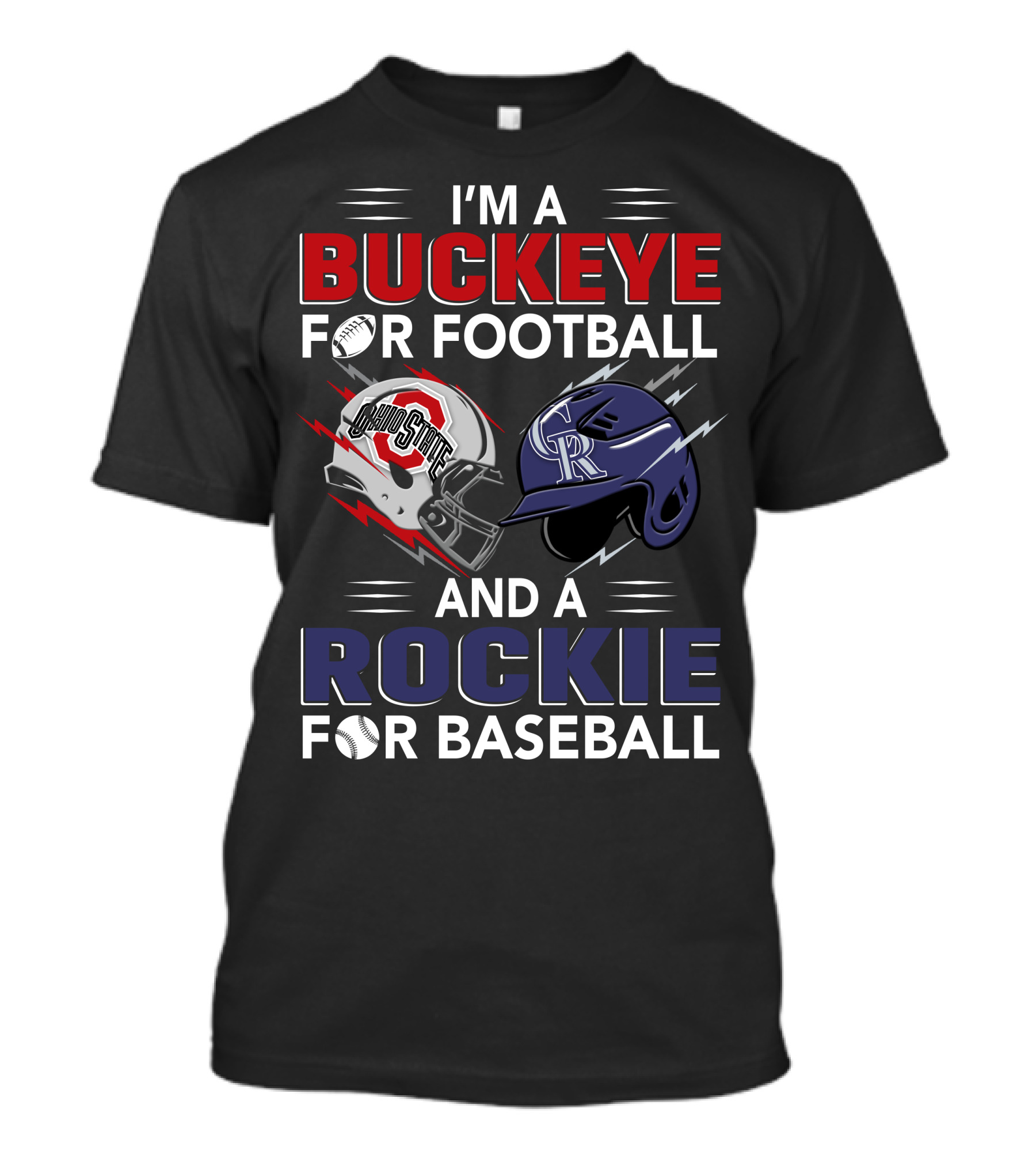 I'm A Buckeye For Football And A Rockie For Baseball T-Shirt
