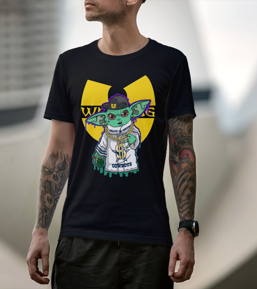 Wu Cow Dallas Cowboys Baby Yoda Wu-Tang T-Shirt