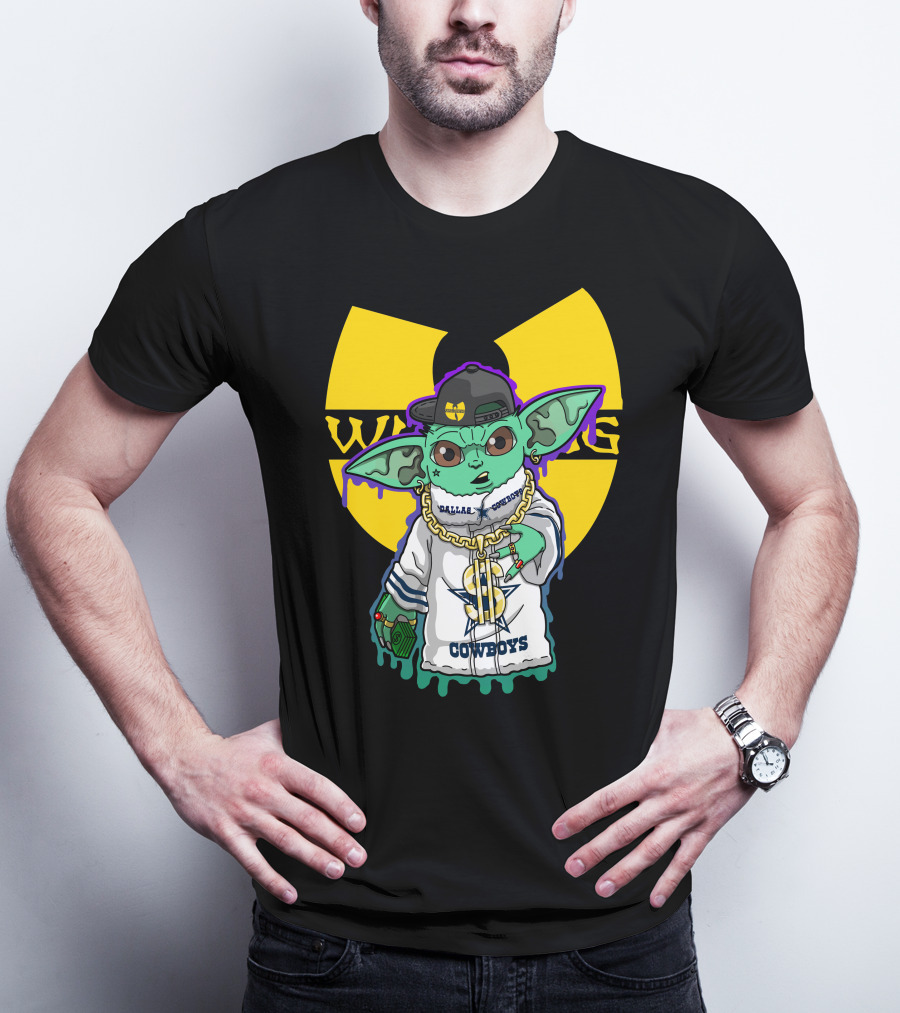 Wu Cow Dallas Cowboys Baby Yoda Wu-Tang T-Shirt