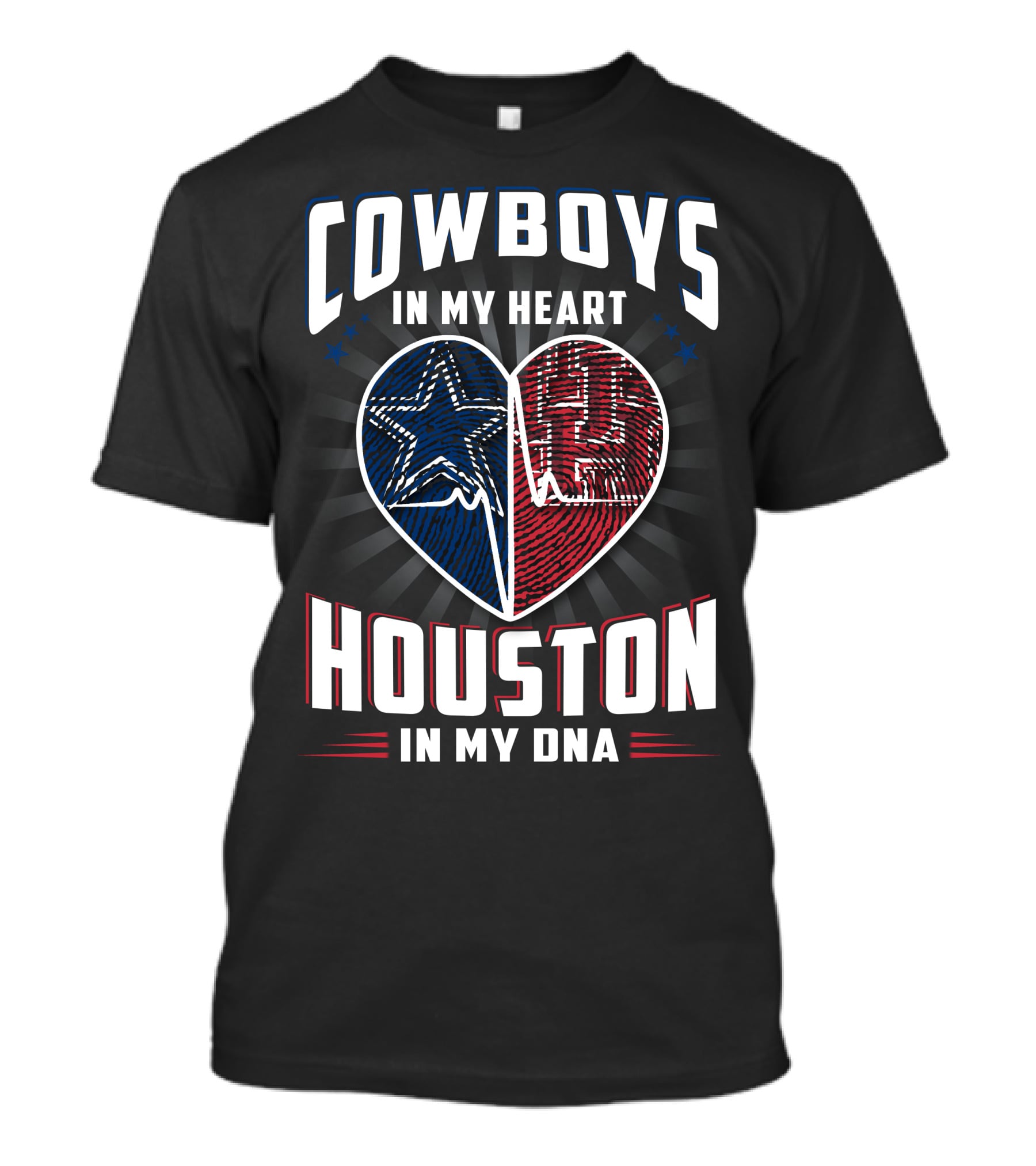 COWBOYS IN MY HEART HOUSTON IN MY DNA T-Shirt
