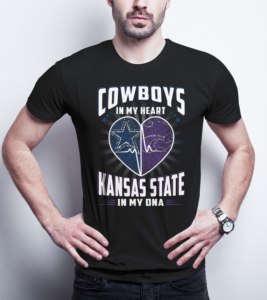 COWBOYS IN MY HEART KANSAS STATE IN MY DNA T-Shirt