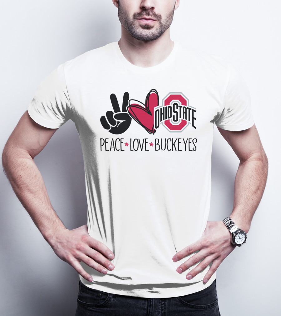 Ohio State Peace Love Buckeyes T-Shirt