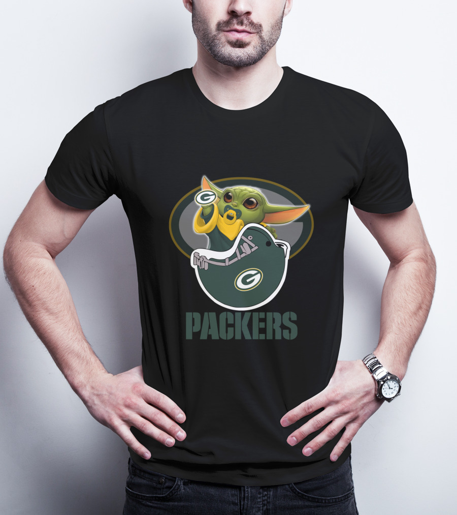 Nfl Gbp Packers Baby Yoda Football Team Fan Gear T-Shirt