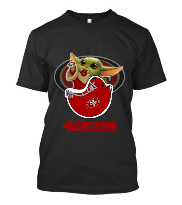 Nfl Sf 49ers Baby Alien Holding Sf Helmet T-Shirt