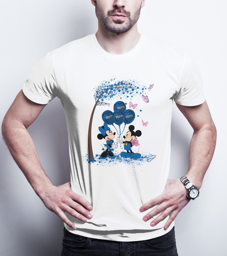 Hertha BSC Mickey And Minnie Tree Balloons Butterfly Scene T-Shirt