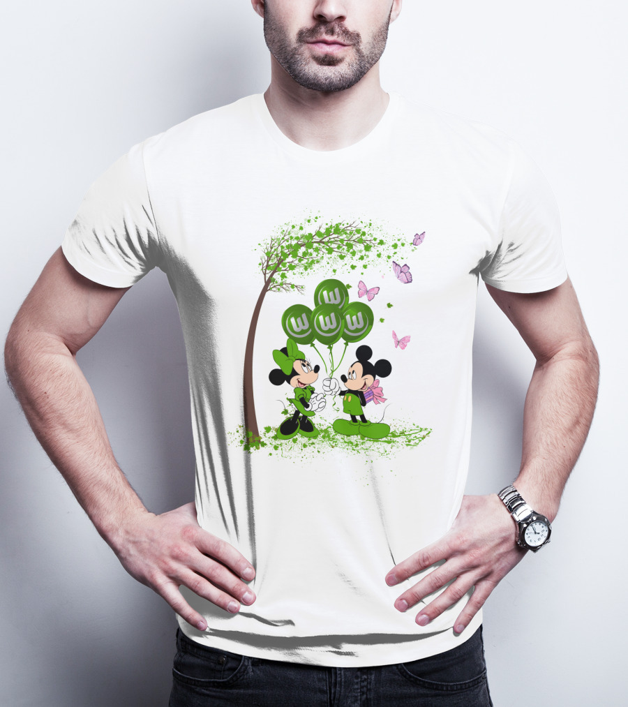 DH 29 Bundesliga VfL Wolfsburg Disney Mickey Minnie Balloons T-Shirt