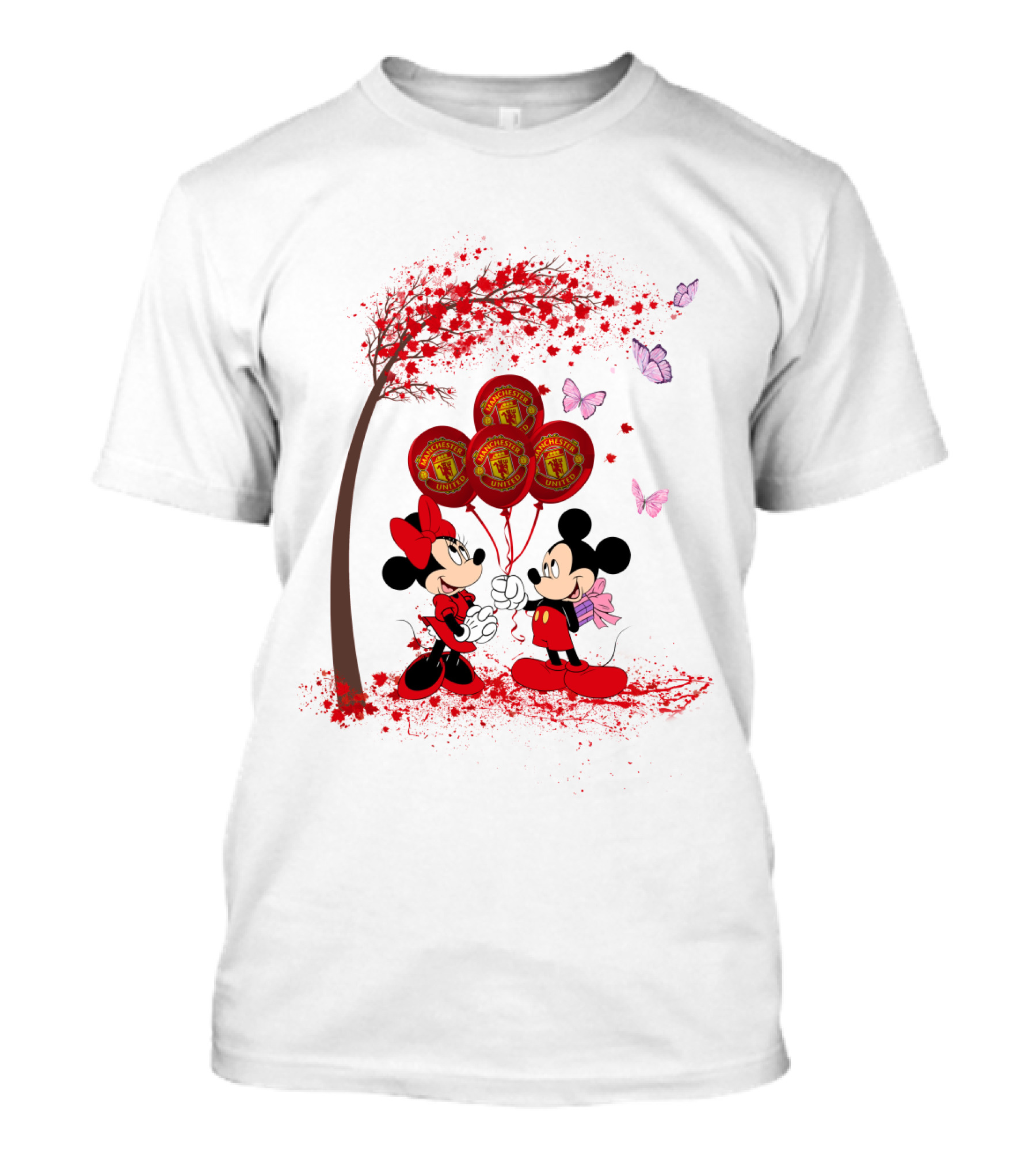 Manchester United Balloons With Iconic Mice Characters T-Shirt