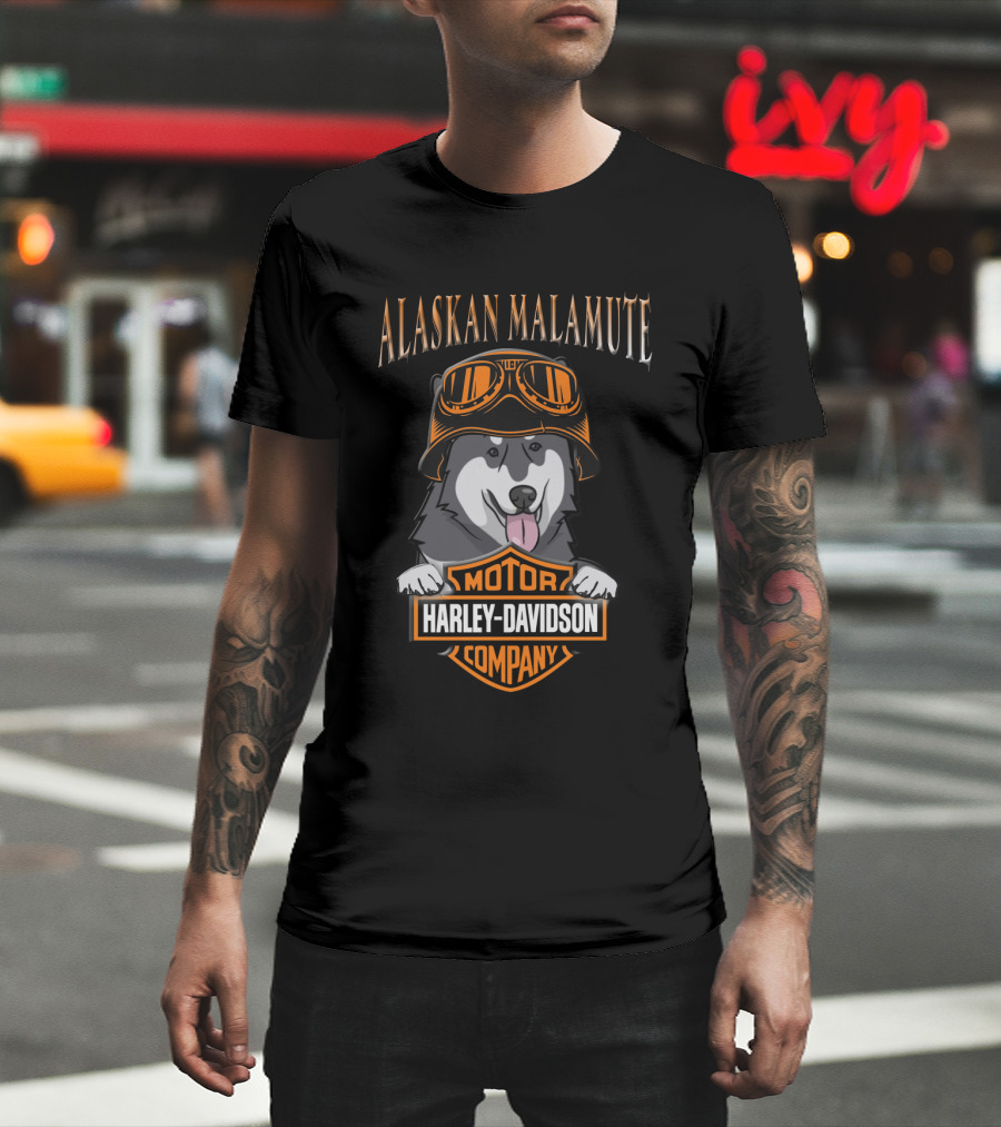 Alaskan Malamute Harley Davidson Motor Company T-Shirt