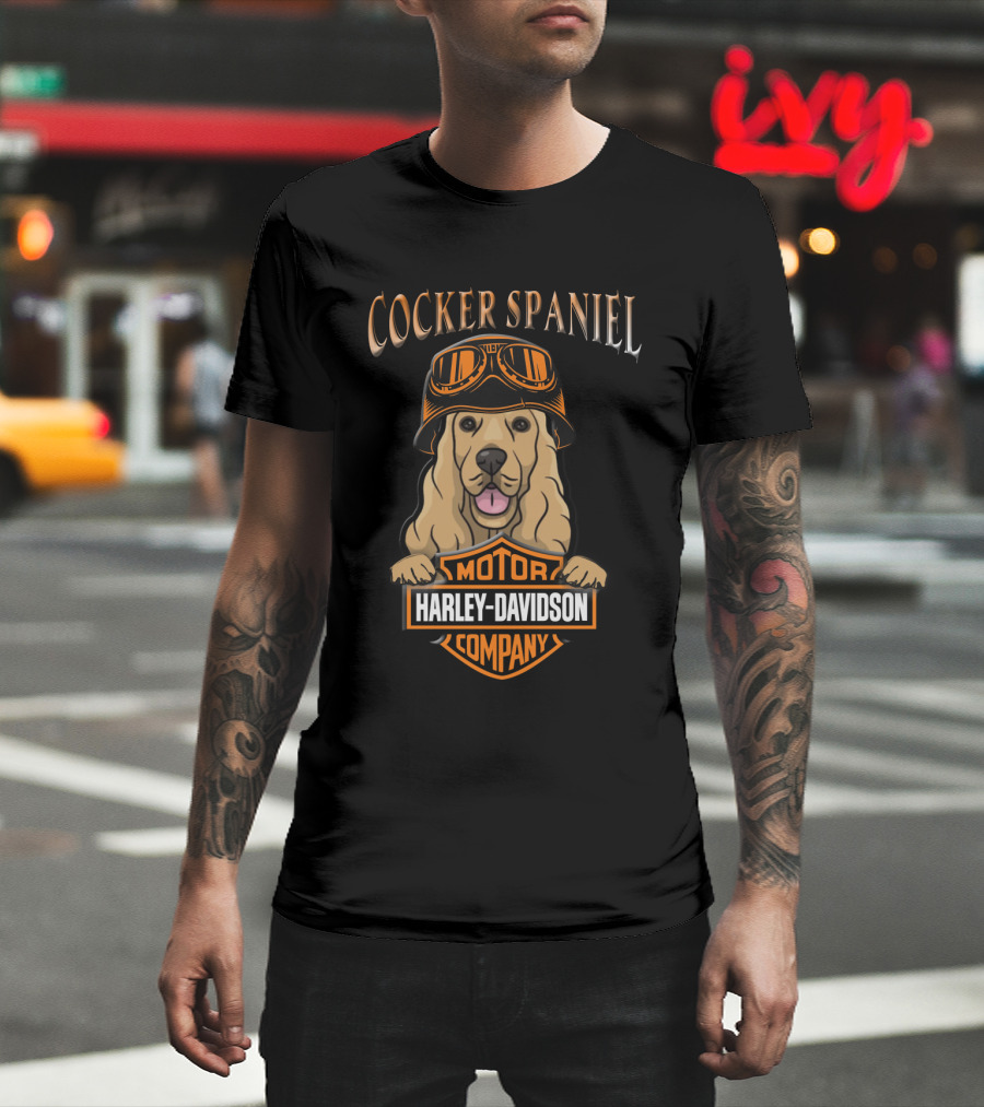 Cocker Spaniel Harley Davidson Motor Company T-Shirt