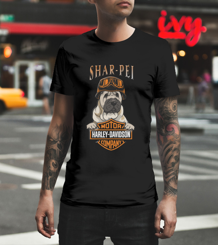 Shar-Pei Harley Davidson Motor Company T-Shirt