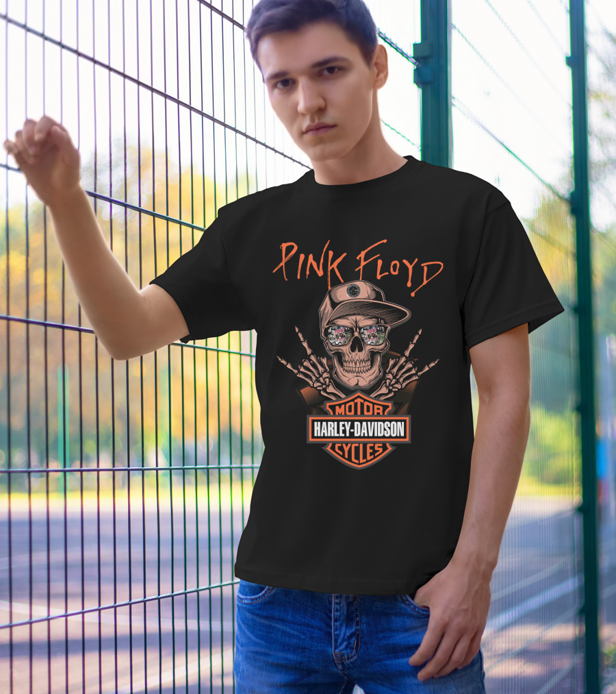 Pink Floyd Harley Davidson Skull T-Shirt