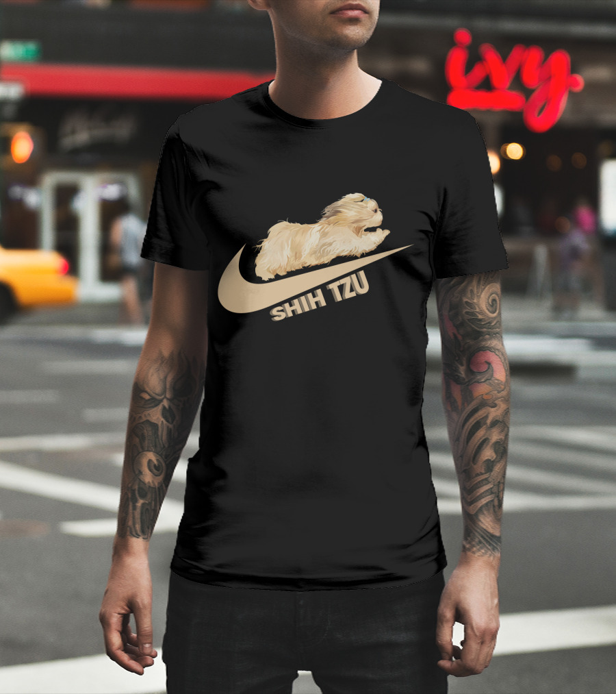 Shih Tzus Nike Swoosh Logo Dog Running T-Shirt