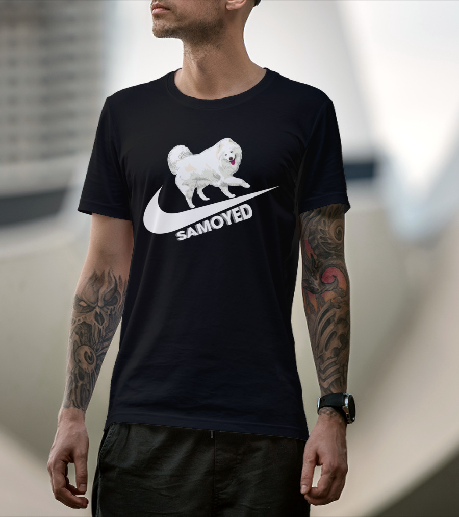 Samoyeds Nike Samoyed Dog On Swoosh T-Shirt