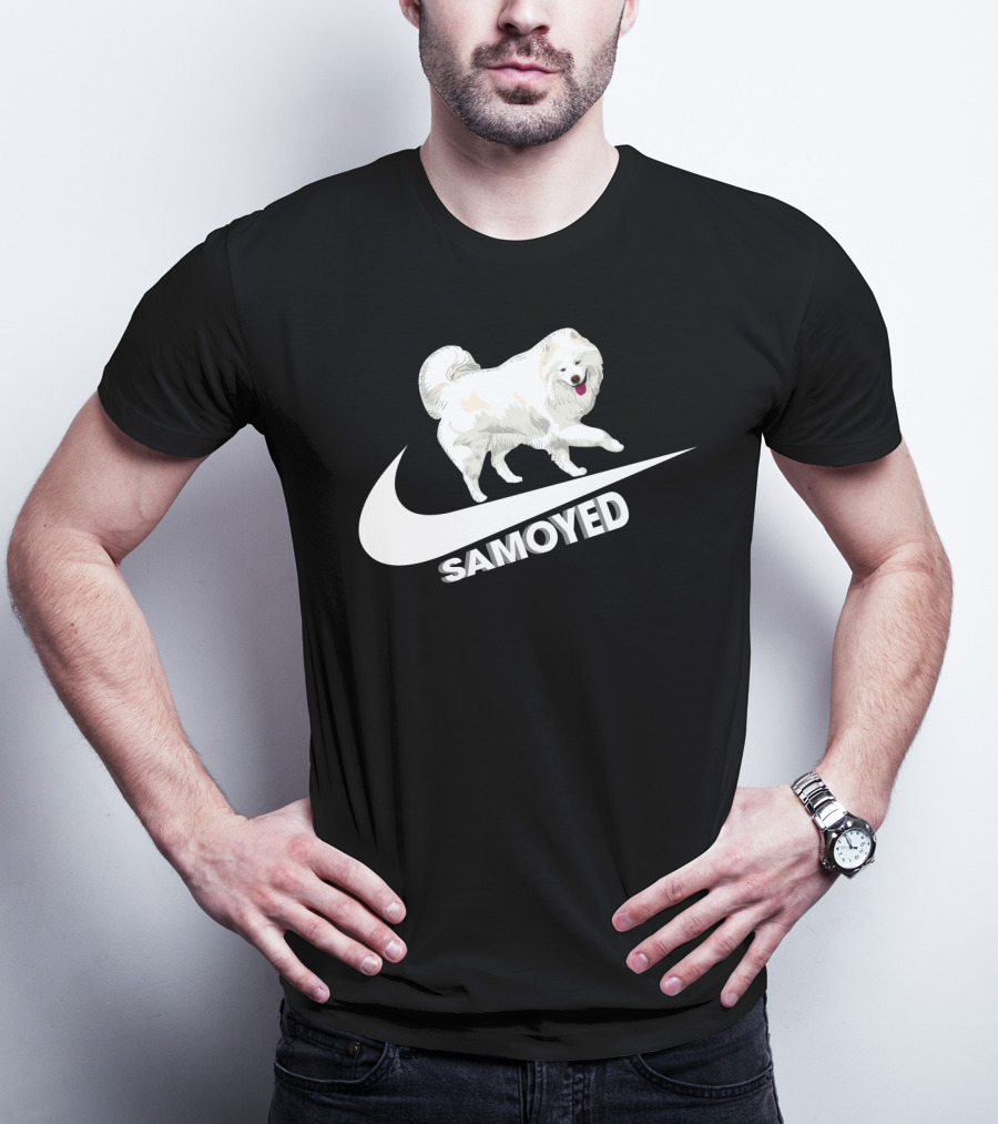 Samoyeds Nike Samoyed Dog On Swoosh T-Shirt