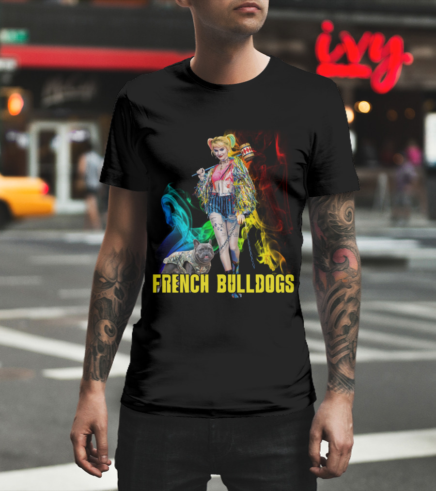 Harley Quinn Style French Bulldogs T-Shirt
