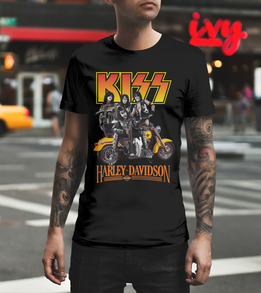Kiss Harley Davidson Motorcycle Band Collaboration T-Shirt