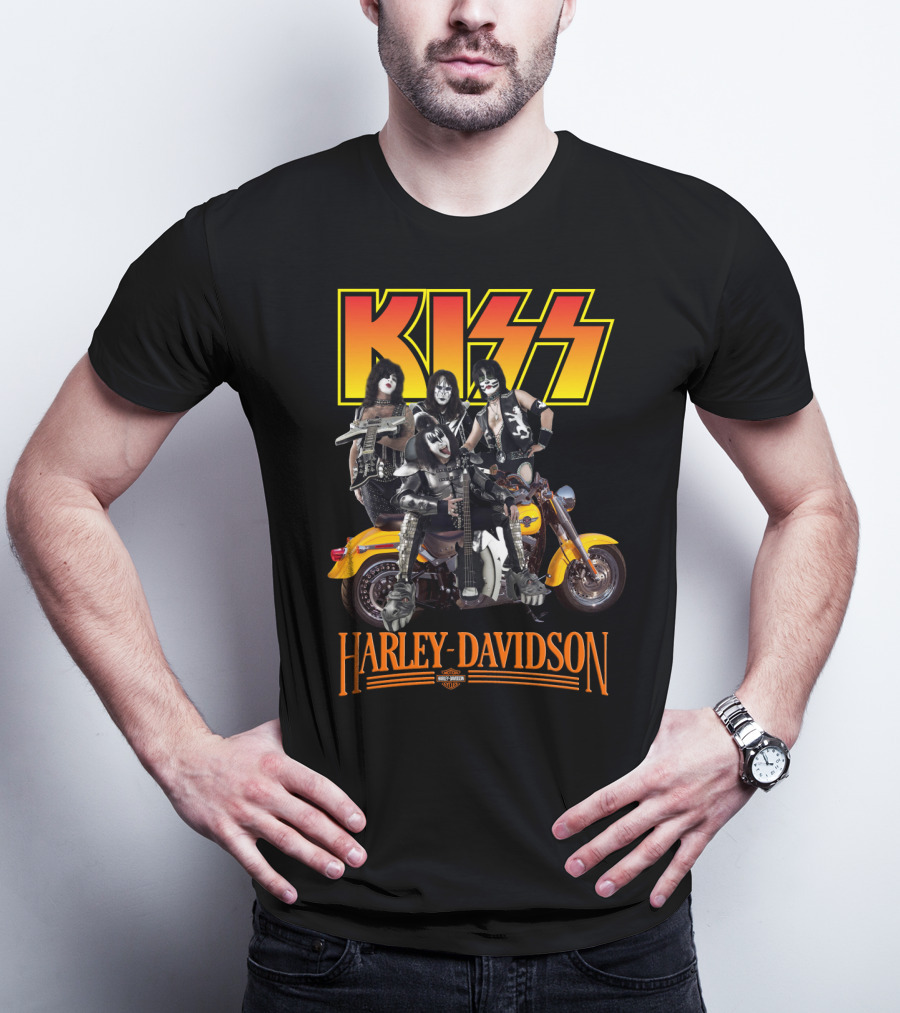Kiss Harley Davidson Motorcycle Band Collaboration T-Shirt