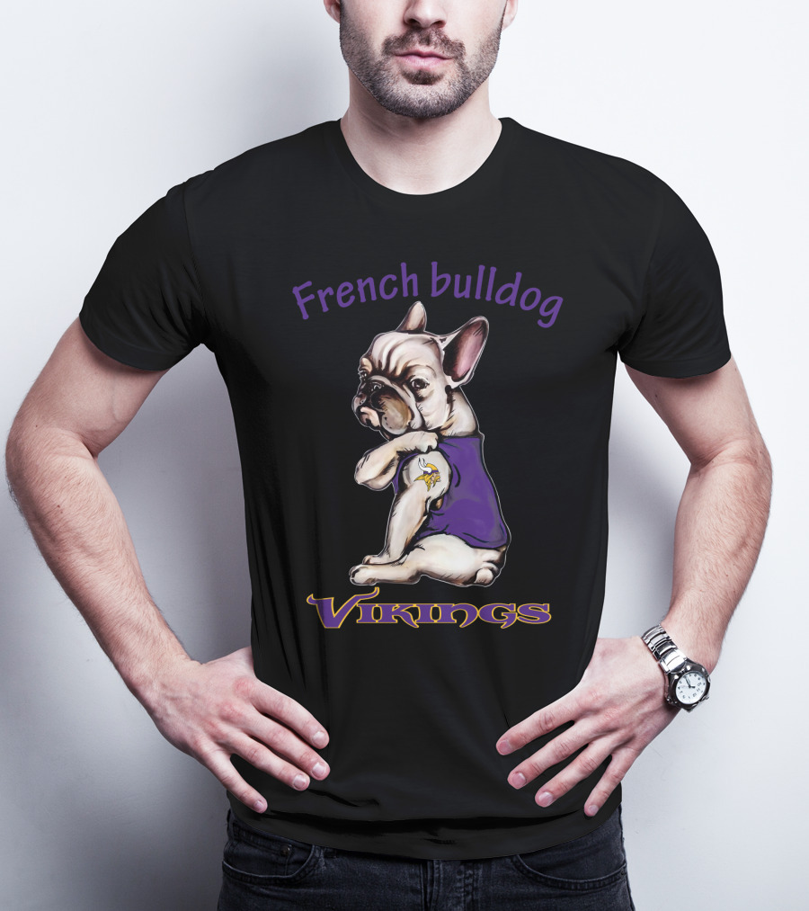 French Bulldog Vikings Nflmv Fd T-Shirt