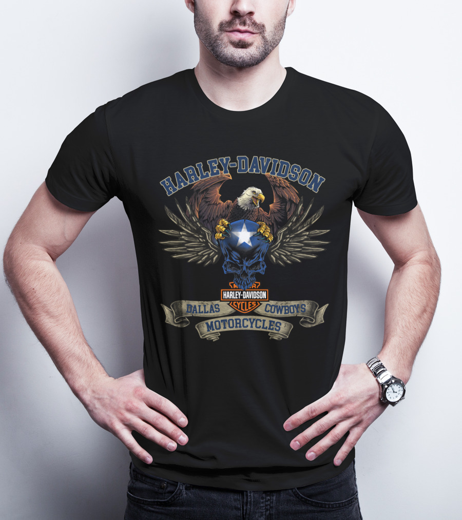 Harley Davidson Dallas Cowboys Motorcycles T-Shirt