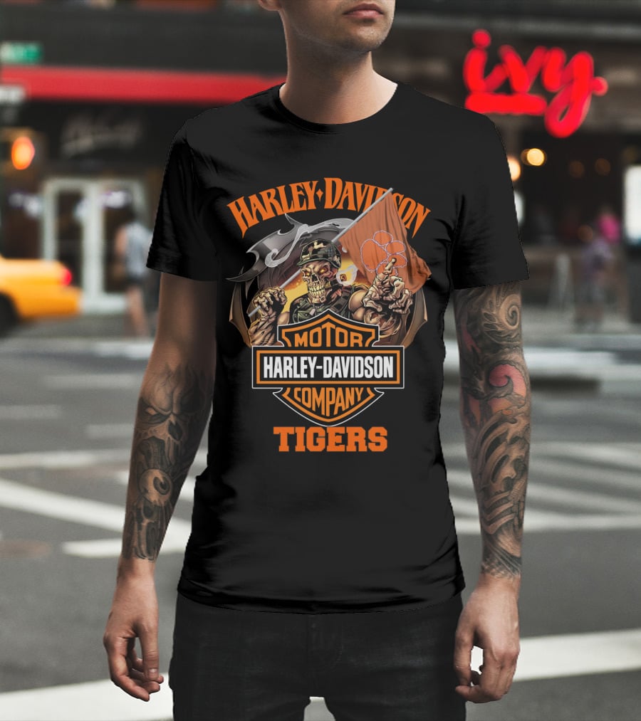 Harley Davidson Motor Company Clemson Tigers Skeleton T-Shirt