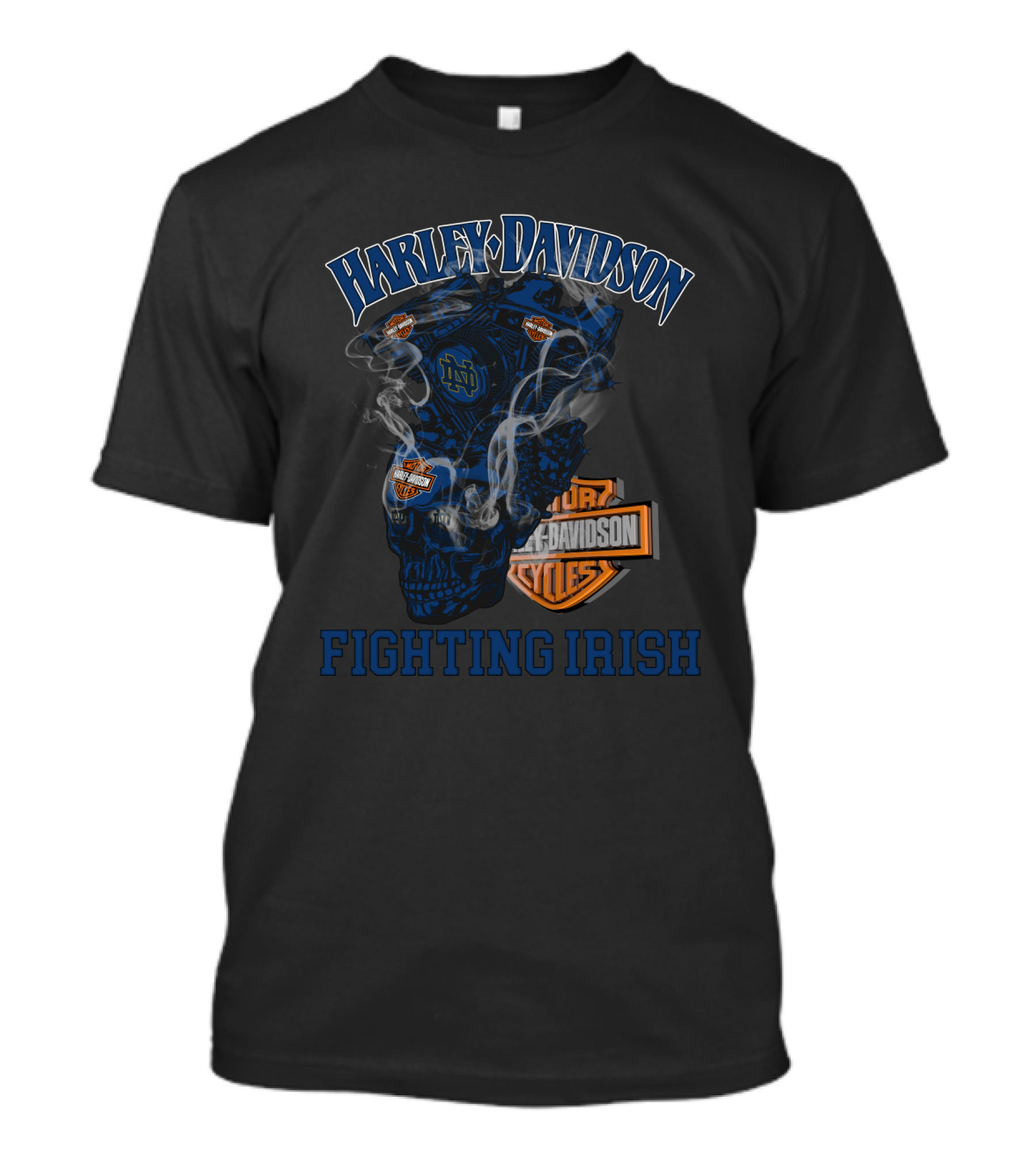 Harley Davidson Notre Dame Fighting Irish 70 Hd Skull T-Shirt