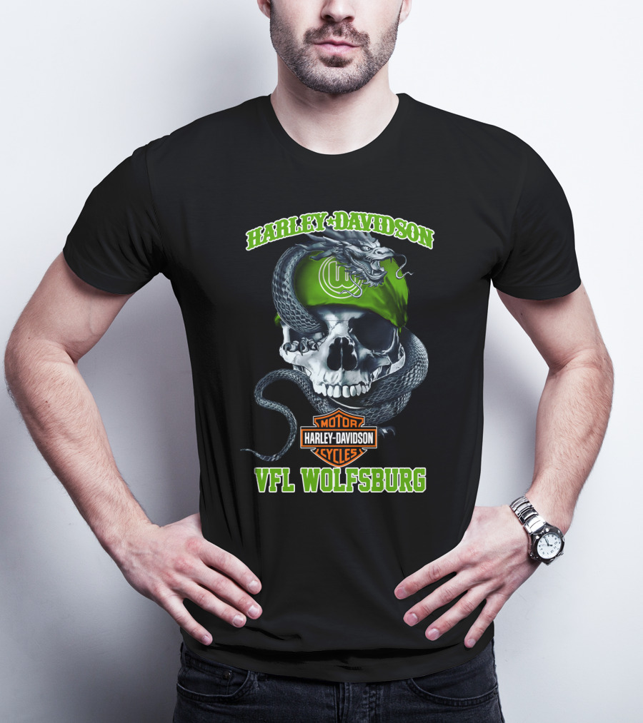 Harley Davidson Vfl Wolfsburg Skull And Snake T-Shirt