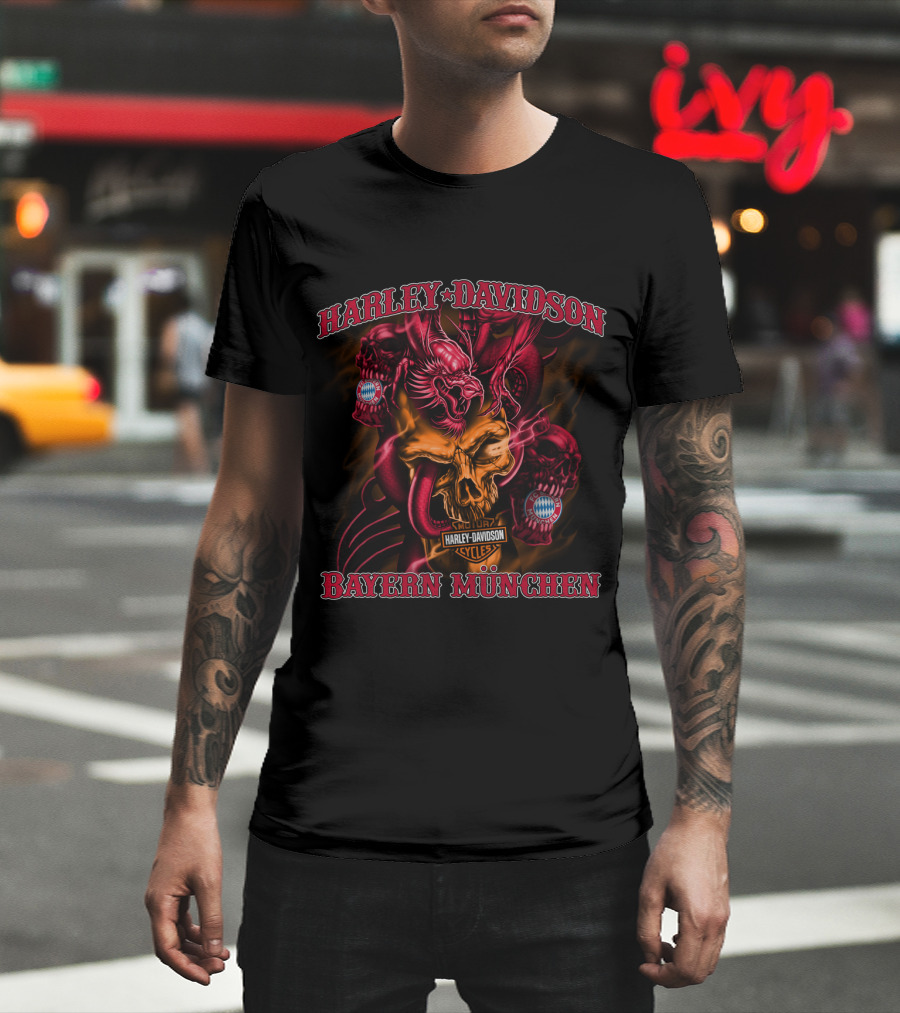 Harley Davidson Bayern München Fc Harley Davidson Cycles T-Shirt