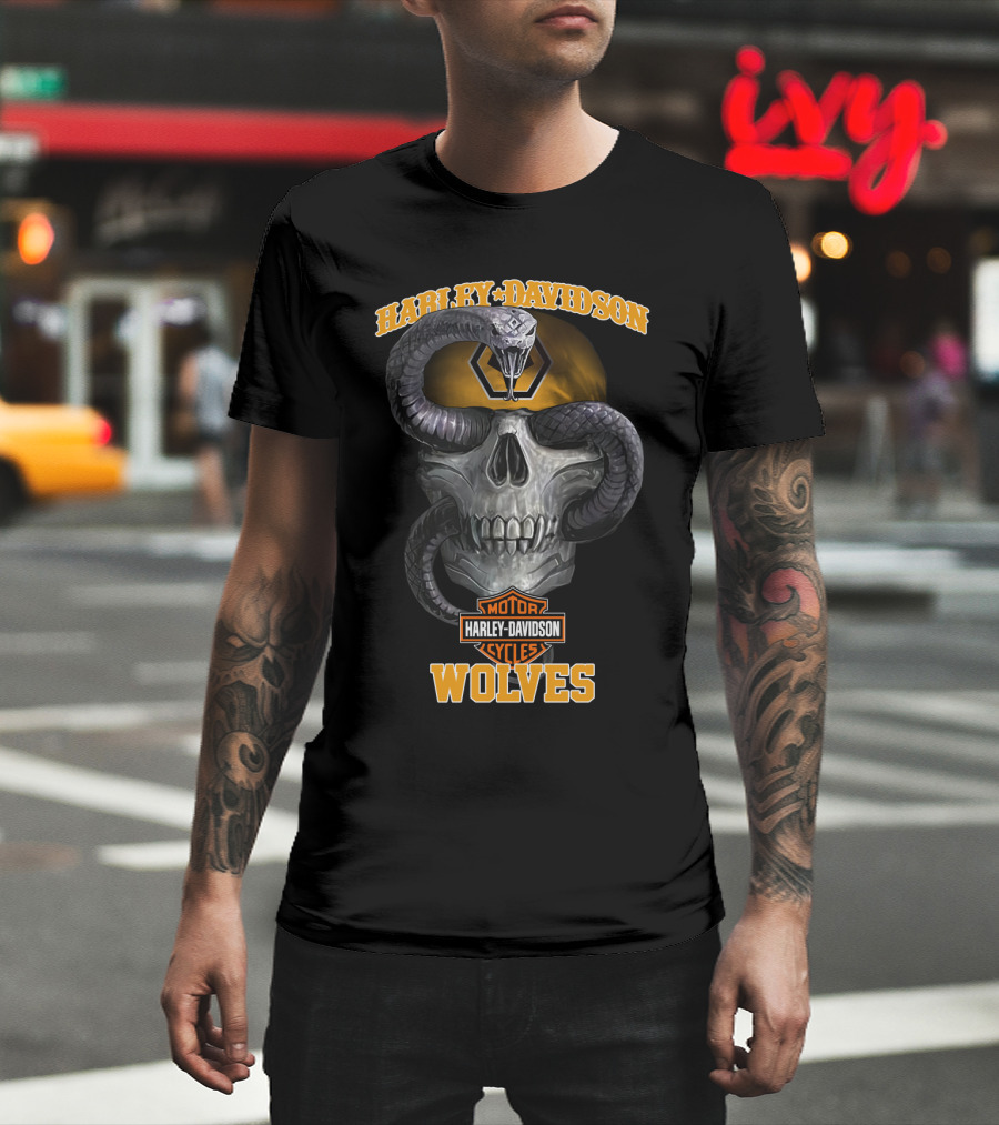 Harley Davidson Motor Cycles Wolves T-Shirt
