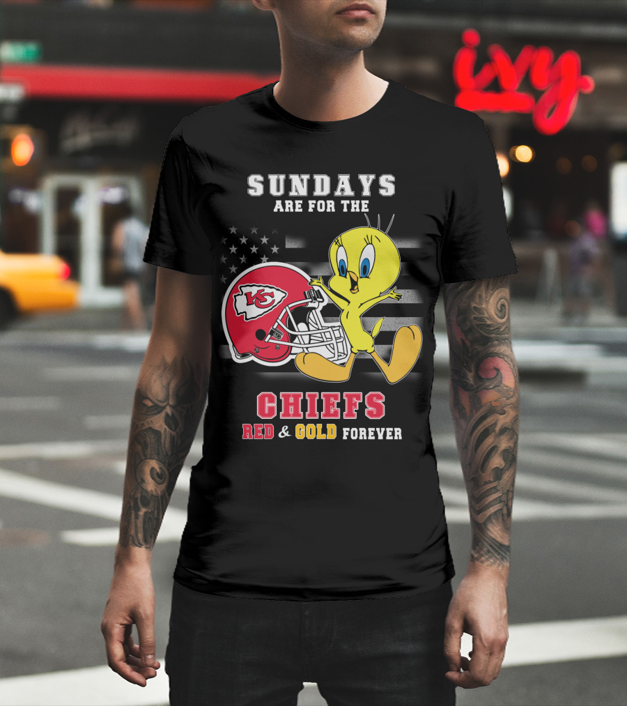 Sundays Are For The Chiefs Red & Gold Forever T-Shirt