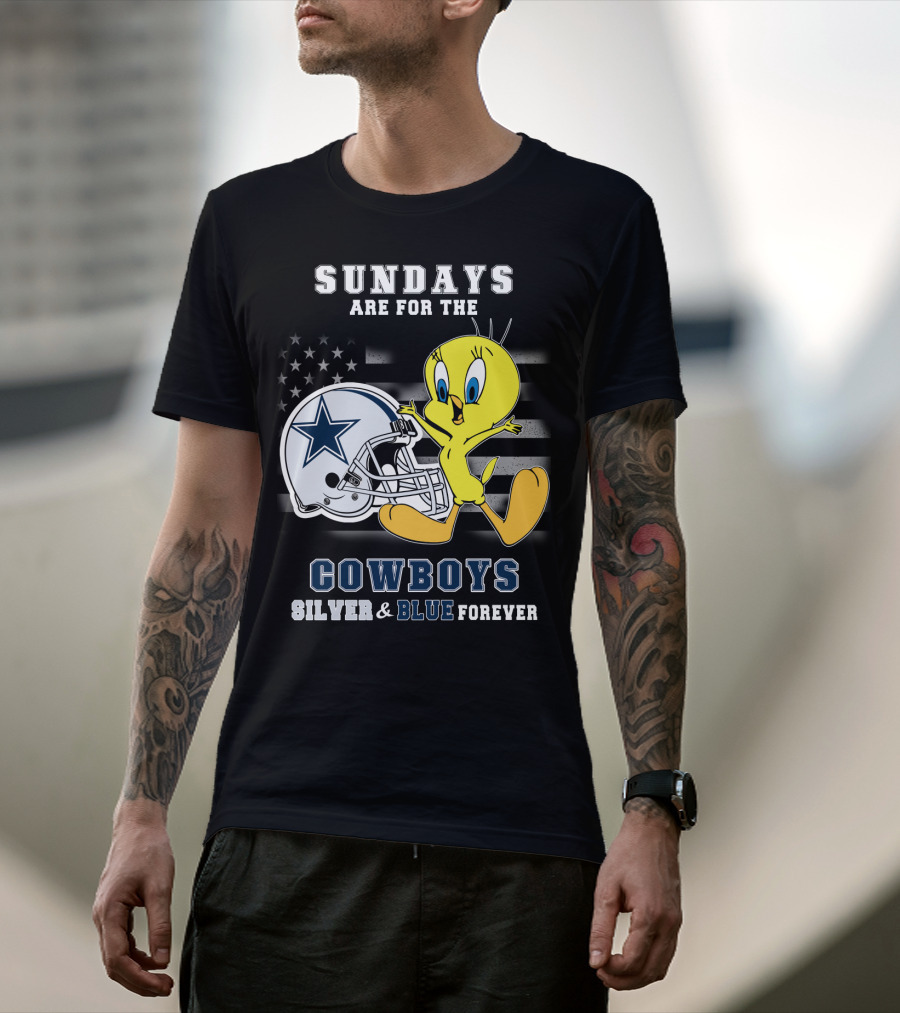 Sundays Are For The Cowboys Silver & Blue Forever Tweety T-Shirt