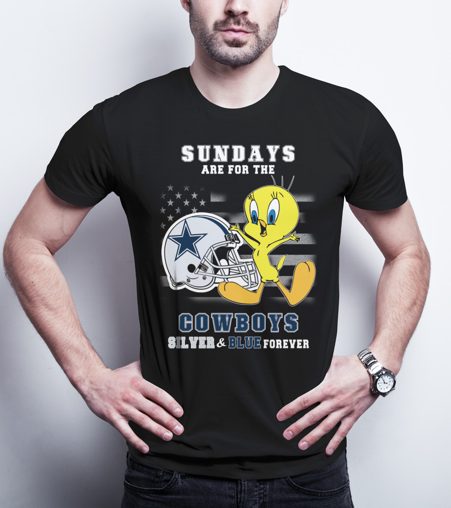 Sundays Are For The Cowboys Silver & Blue Forever Tweety T-Shirt