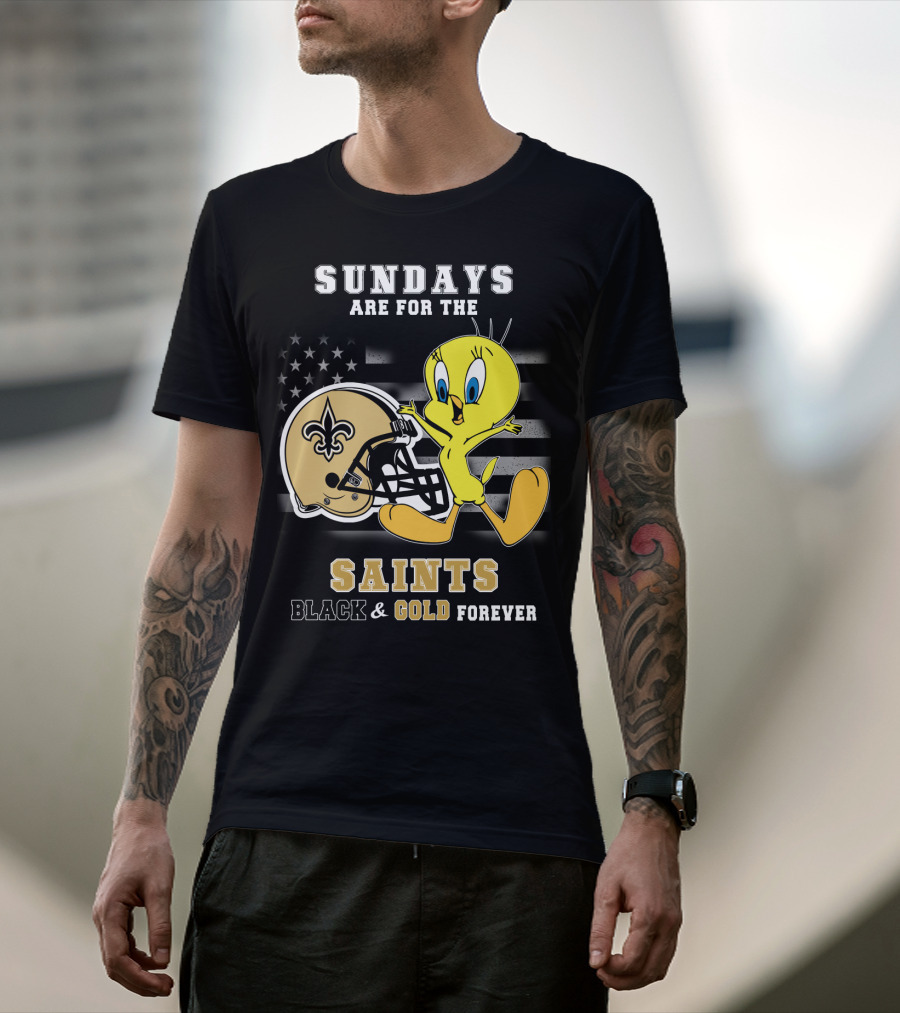 Sundays Are For The Saints Black And Gold Forever T-Shirt