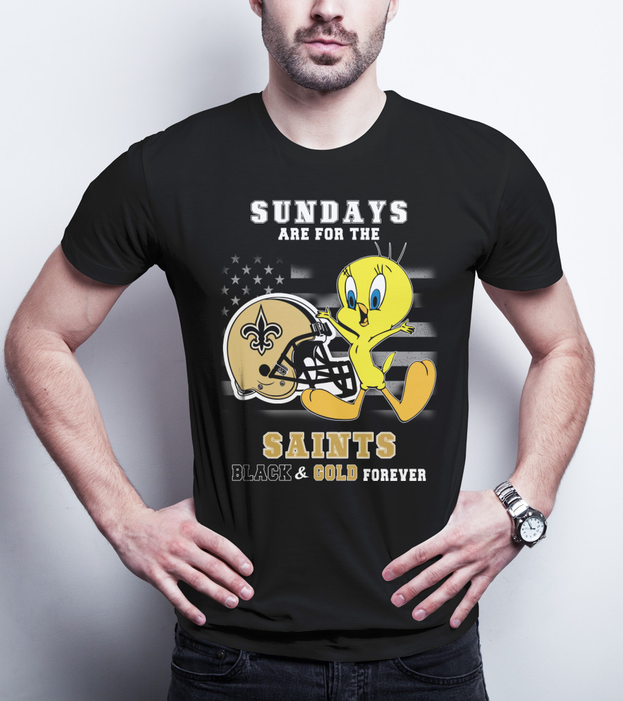 Sundays Are For The Saints Black And Gold Forever T-Shirt