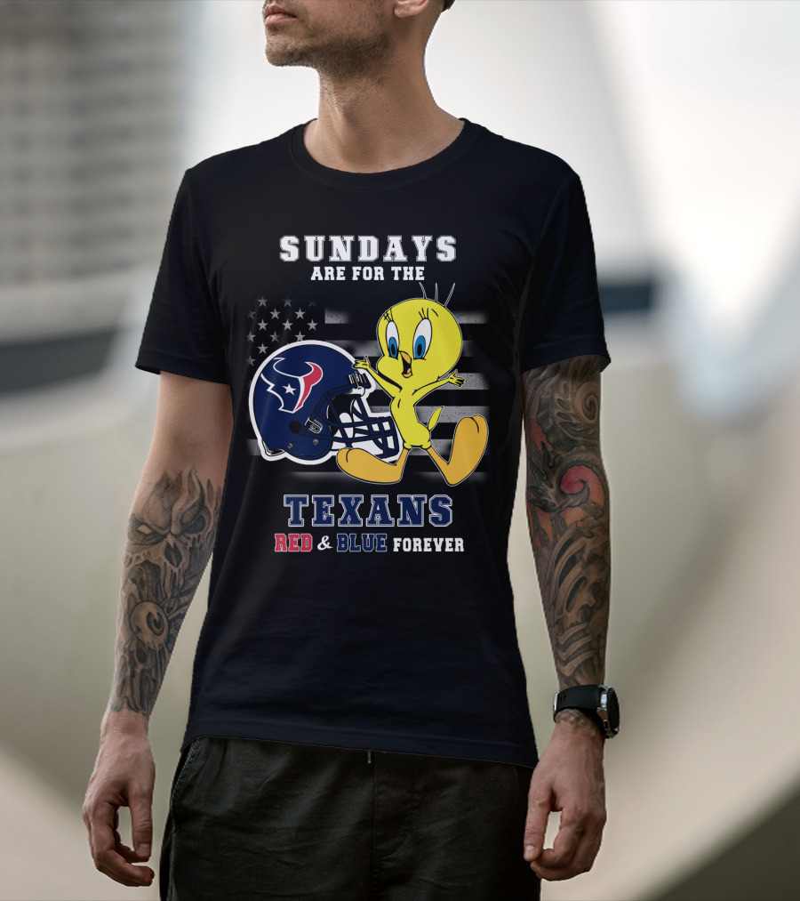 Sundays Are For The Texans Red & Blue Forever T-Shirt