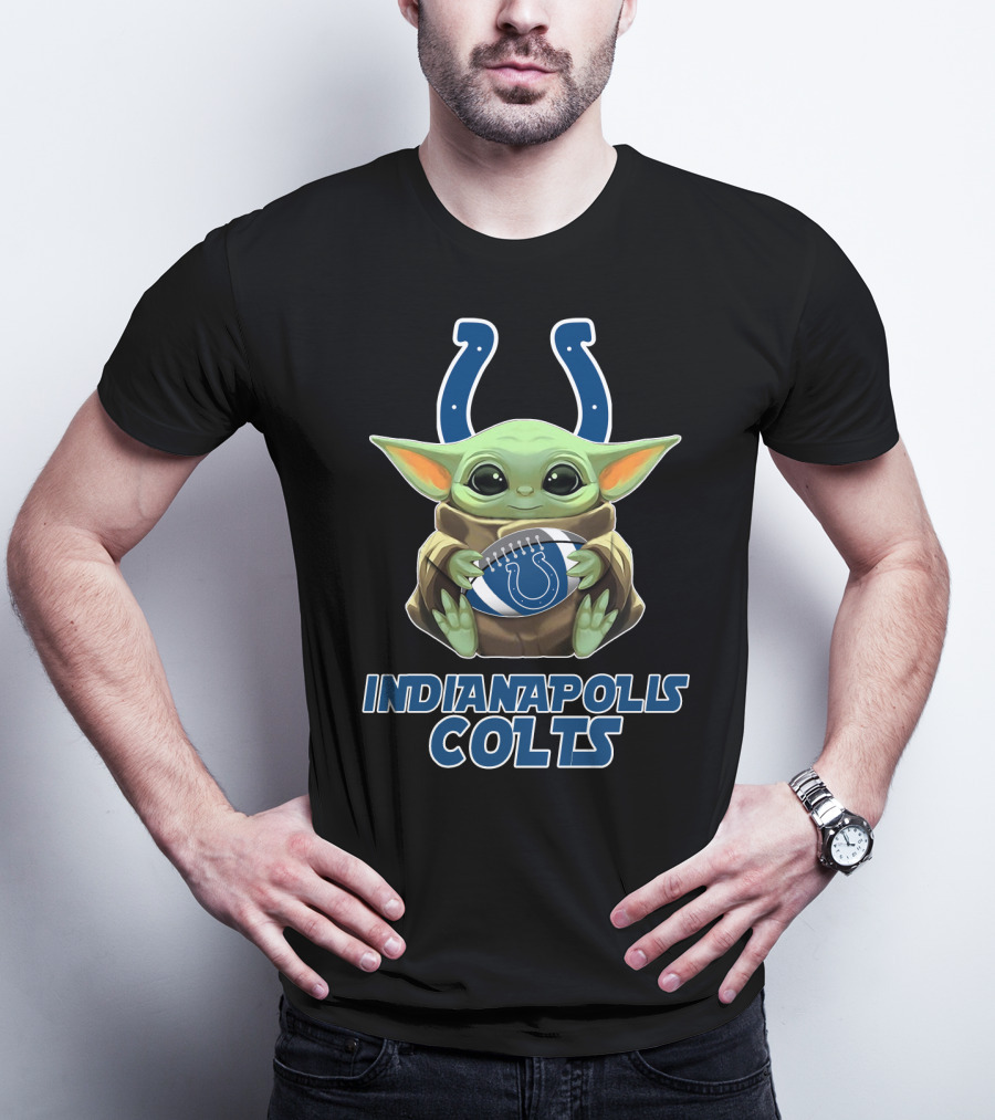 Indianapolis Colts Baby Yoda Football Fusion T-Shirt