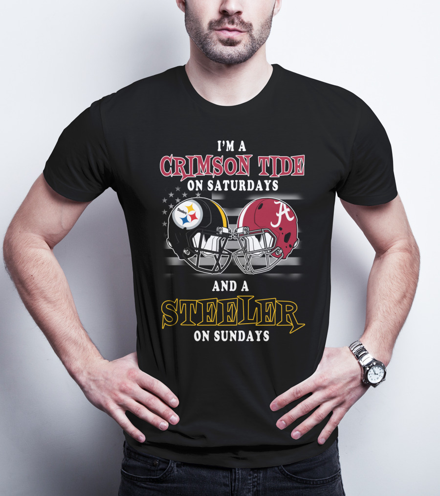 I'm A Crimson Tide On Saturdays And A Steeler On Sundays T-Shirt