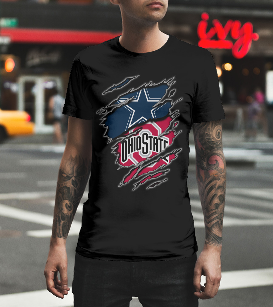 Dallas Cowboys Ohio State Buckeyes Fan Crossover T-Shirt