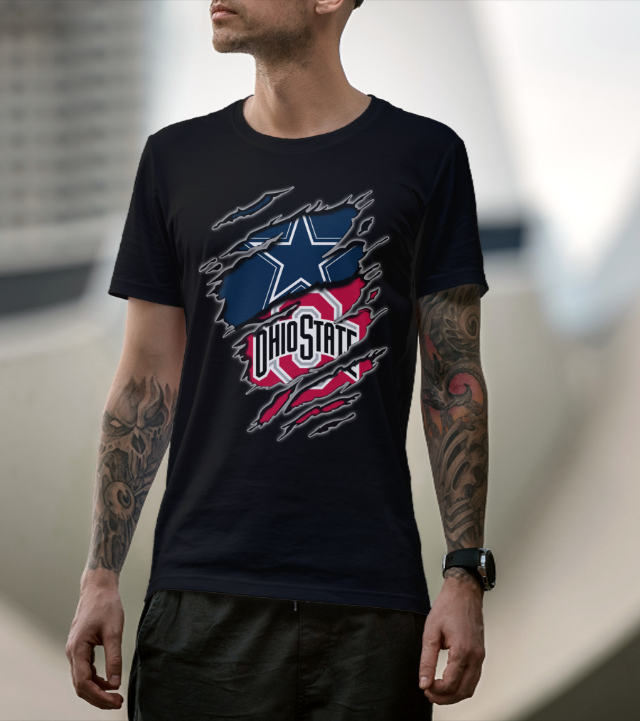 Dallas Cowboys Ohio State Buckeyes Fan Crossover T-Shirt