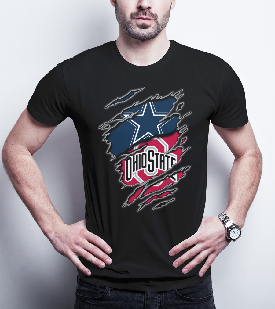 Dallas Cowboys Ohio State Buckeyes Fan Crossover T-Shirt
