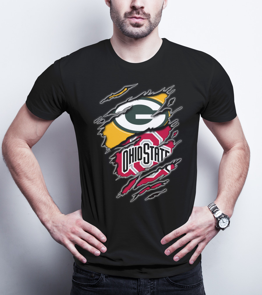 Green Bay Packers Ohio State Buckeyes Fan Combination T-Shirt