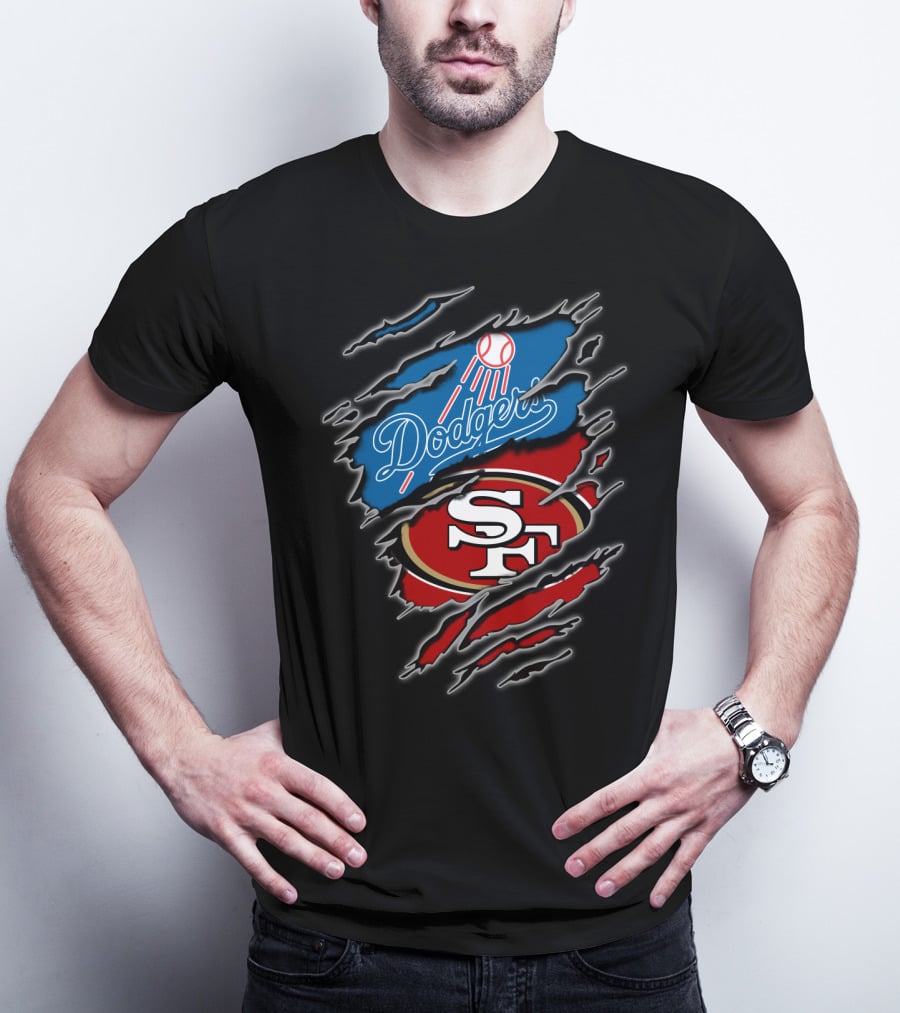 Dodgers Sf Football Baseball Fan Crossover T-Shirt